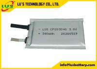 China Limno2 Prismatic Lithium Polymer Battery 3V 340mAh CP203040 For Medical Devices for sale