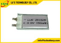 China 150Mah HRL LiMnO2 Ultra Thin Cell Cp251525 3.0V For Electronic Terminals for sale