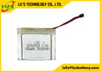 China RFID Li Polymer Battery Pack CP253428 3.0 Volt 450mah For Injection Tag for sale
