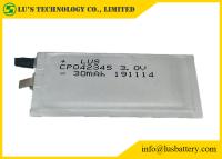China 3V 30mAh Primary Li Battery RFID Ultra Thin CP042345 UL1642 For Credit Card for sale