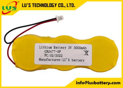 China 3v 3000mah Button Cell Battery Pack CR2477 3p In Parallel With Wires Connectors for sale