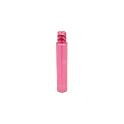 China 304 Stainless Steel cnc precision turned parts 6061 7075 Aluminum Alloy Pink Anodized Threaded Stud for sale