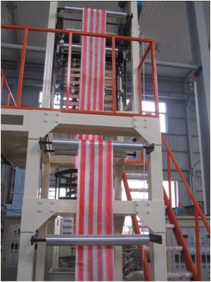 China Biodegradable Plastic Film Blowing Machine High Speed Film Striped 2 Color for sale