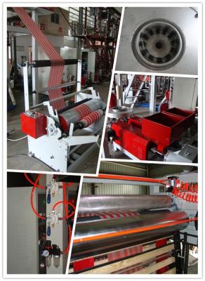 China Biodegradable Plastic Film Blowing Machine High Speed Film Striped 2 Color for sale