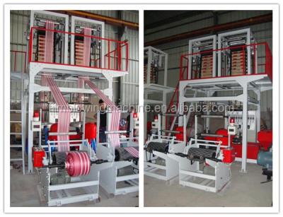 China Biodegradable Plastic Film Blowing Machine High Speed Film Striped 2 Color for sale