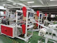 China High quality hot sale plastic T-shirt bag flat bag 4 lines cutting machine for sale