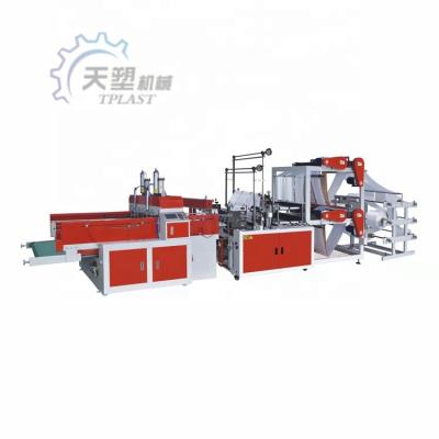 China Full automatic  High quality Hot sealing 6 lines cold cutting shopping bag garbage  bag making machine for sale