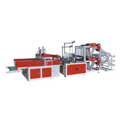 China High speed  6 lines PE plastic film Heat sealing and Cold cutting bag making machine for sale