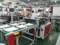 China Double layer 4-line heat sealing and cold cutting bag making machine T-shirt garbage bin grocery bioplastic PLA PBAT bag cutter for sale