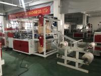 China 4 lines double layers heat bottom sealing and cold cutting HDPE LDPE plastic film T-shirt vest flat shopping bag making machine for sale