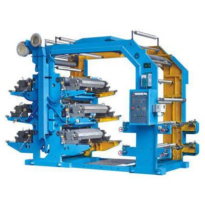 China High speed paper label plastic film  PE bag Non woven bag six Color Flexographic printing machine  nice design for sale
