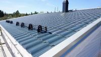 China 50W Curved Solar Roof Tile BIPV Thin Film Double Glass Panel 5.98V Green Shingle for sale