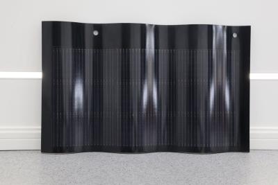 China 50W Thin Film Photovoltaic Solar Roof Curve Tile Glass Shingle Panel BIPV 685x420mm for sale