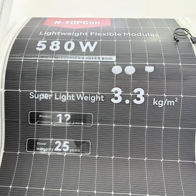 China 580W Flexible Solar Panel 2260x1219x3mm TOPCon Cell BIPV Module for Roof for sale