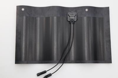 China 50W Single Piece Curved Solar Roof Tiles BIPV with 6.69V Open Circuit Voltage and 2400Pa Snow Load for sale