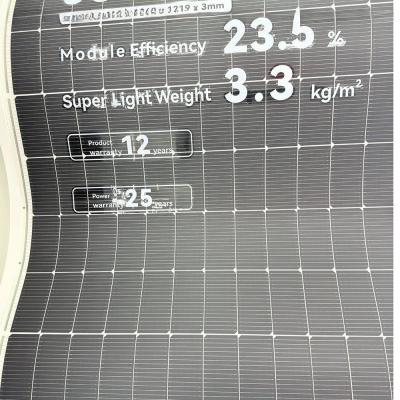 China Flexible 580W Black Soft 18 Cell BIPV Solar Panel 25A Max Fuse Current for sale