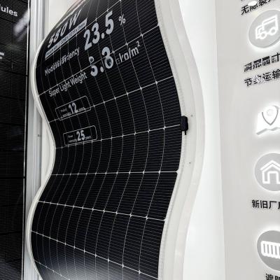 China 580W Soft Solar Hybrid Inverter BIPV Module TOPCon 144 Cells Flexible Panel for RV Roof for sale