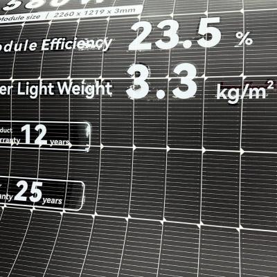 China 580W Flexible Thin Film Solar Panel TOPCon 144 Cells 2260x1219x3mm for Roof for sale