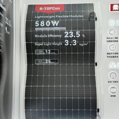 China Flexible 520W PV Soft Solar Panel BIPV Module Monocrystalline 53.03V Open Circuit Voltage for Roof for sale
