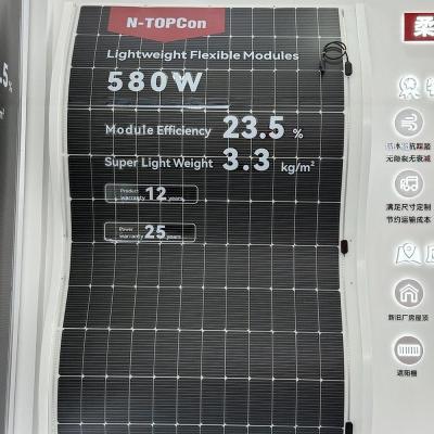China 520W Flexible BIPV Solar Roof Tile 53.03V Open-Circuit Voltage Customizable Size Photovoltaic Panel for sale