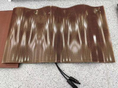 China 50W BIPV Solar Tile Double Glass Curved Panel 685x420mm for Roof Balcony Fence Facade for sale