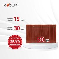China 60W Curved Red BIPV Solar Roof Tiles with TOPCon Cells and 2400Pa Snow Load Capacity for sale