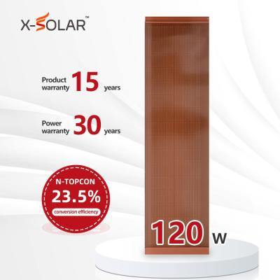 China Orange 120W Double Glass Flat Solar Tile Modules with TOPCon Cells 1630×440×29mm IP68 Rated for sale