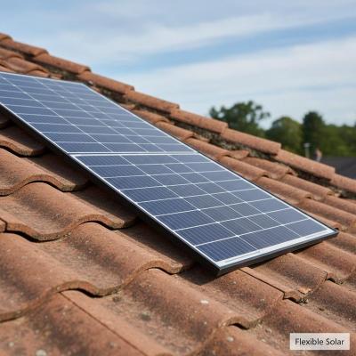 China Flexible Solar Module 100W Peel and Stick for Curved Corrugated Tile Roofs No Brackets for sale