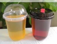 China Clear Takeaway Disposable Plastic Cups Thickened U-Shaped 95 Calibre 500ml With Lids for sale