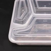 China Four Compartment PP Rectangle Lunch Box Food Container Food Grade With Convex Lid for sale
