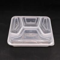 China Three Compartment PP Rectangle Lunch Box Food Container Food Grade Material for sale