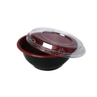 China Red And Black Noodle Soup Container Disposable Plastic Noodle Bowl for sale