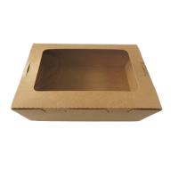 China Custom Logo Food Container Box Disposable Kraft Paper Box With Window for sale