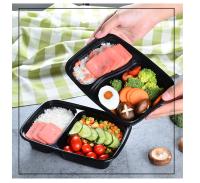 China Microwave Take Out Food Box 2 Compartment Disposable Plastic With Lid for sale