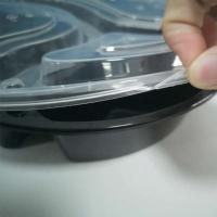 China 3 Compartments Fast Food Plastic Pp Take Away Lunch Box Disposable Black for sale