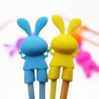 China Cartoon Rabit Shaped Silicone Helper Chopstick Head for Kid Training for sale