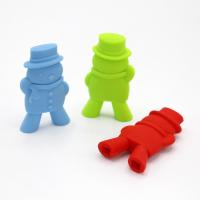 China Cartoon Snowman Shaped Flatware Silicone Chopsticks Holder Chopstick Head For Kid for sale