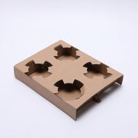 China 2/4 Disposable Corrugated Paper Cup Holder Of Four Coffee Cup For Taking Away for sale