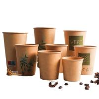 China 3-22oz Disposable Single Wall Kraft Paper Cup For Coffee & Hot Drinks for sale