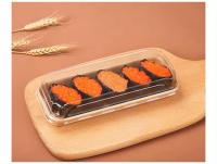 China Degradable Sushi Tray Recyclable Paper Sushi Container With Lid Cake Container for sale