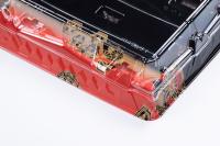 China Black Red Disposable Sushi Box With Transparent Lid Take Out Sushi Tray Fruit Cake Dessert Container for sale