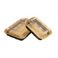 China Disposable Japanese sushi box Golden plastic packing box with lid high-end sushi box bento made by manufacturers for sale