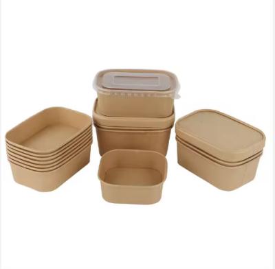 China HIgh quality custom disposable eco friendly brown paper food packing container for sale