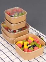 China Kraft Disposable Custom Color Bowl Take Away Paper Lunch Box Food Container for sale