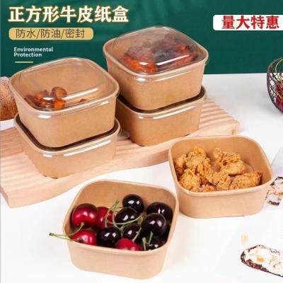 China Kraft Disposable Custom Color Bowl Take Away Paper Lunch Box Food Container for sale