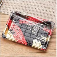 China Sushi Takeaway Container Plastic Food Packaging Boxes Trays With Lid sushi contain box for sale