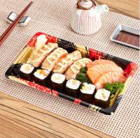China Sushi Takeaway Container Plastic Food Packaging Boxes Trays With Lid sushi contain box for sale