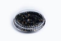 China Round Disposable Food Packaging Plastic Sushi Trays with Lid for sale