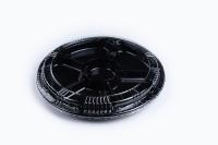 China Round Disposable Food Packaging Plastic Sushi Trays with Lid for sale