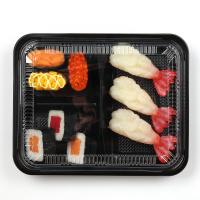 China Sushi Box Takeaway Disposable Tray with Lid Divided Food Lunch Box for Packaging for sale